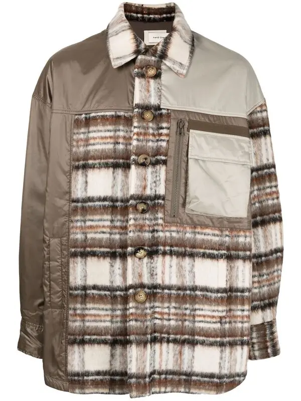 FENG CHEN WANG Button-up Panelled Jacket - Neutrals