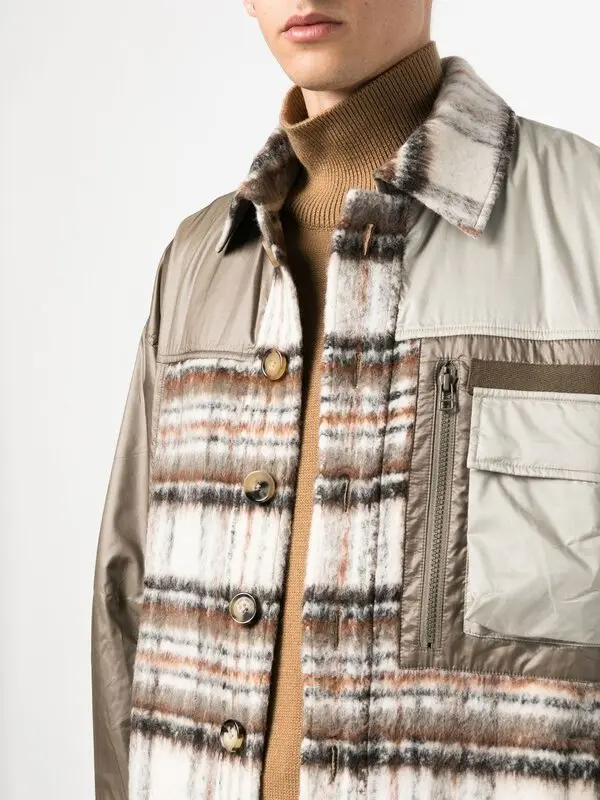 FENG CHEN WANG Button-up Panelled Jacket - Neutrals