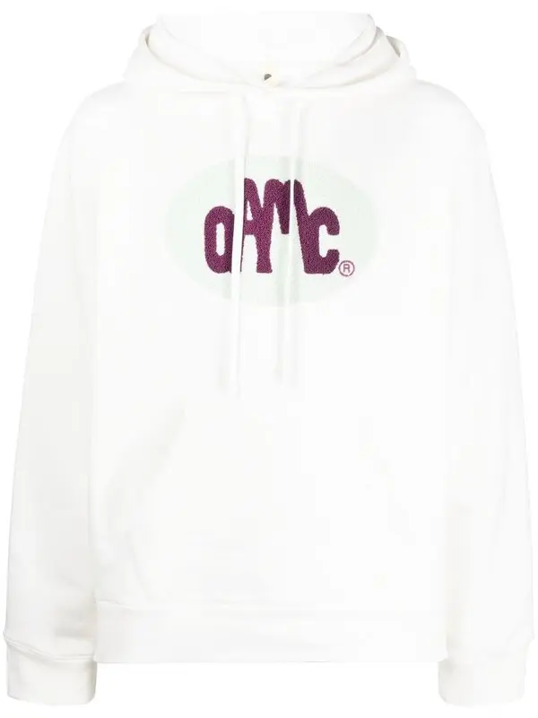 OAMC Cotton Logo Print Hoodie - White