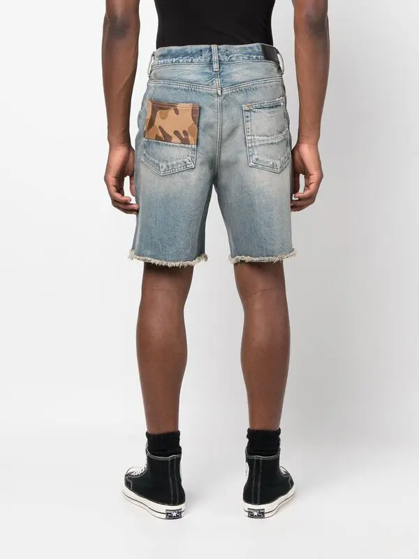 Amiri Distressed Knee-length Denim Shorts