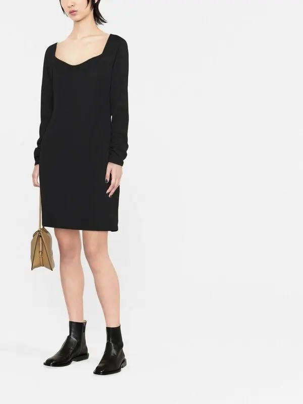 Theory Long-sleeved Sweetheart Neck Mini Dress