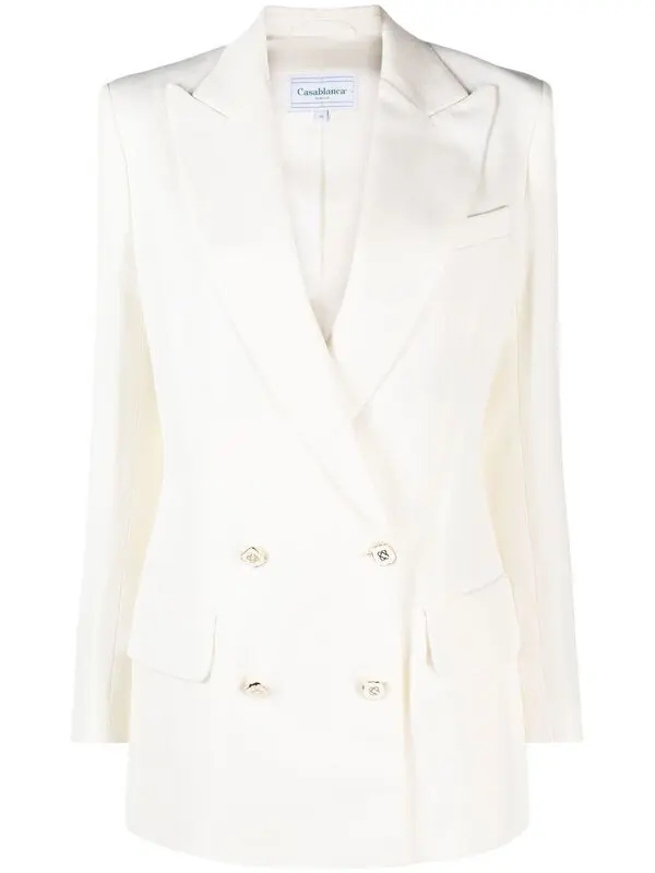 Casablanca Double-breasted Tailored Blazer - White