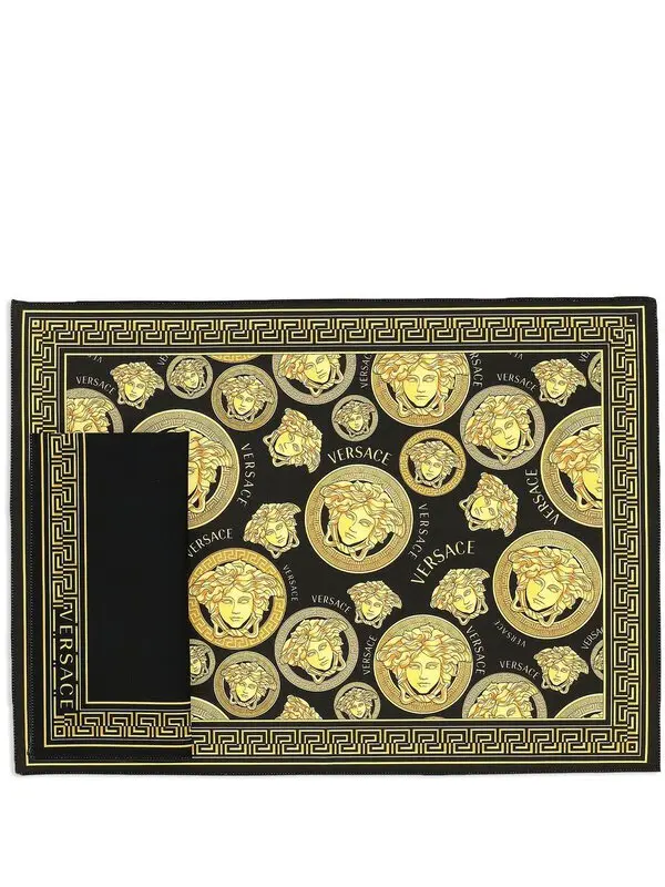 Versace Medusa Amplified Napkin And Placemat - Black