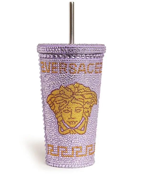 Versace Medusa Crystal-embellished Travel Cup - Purple