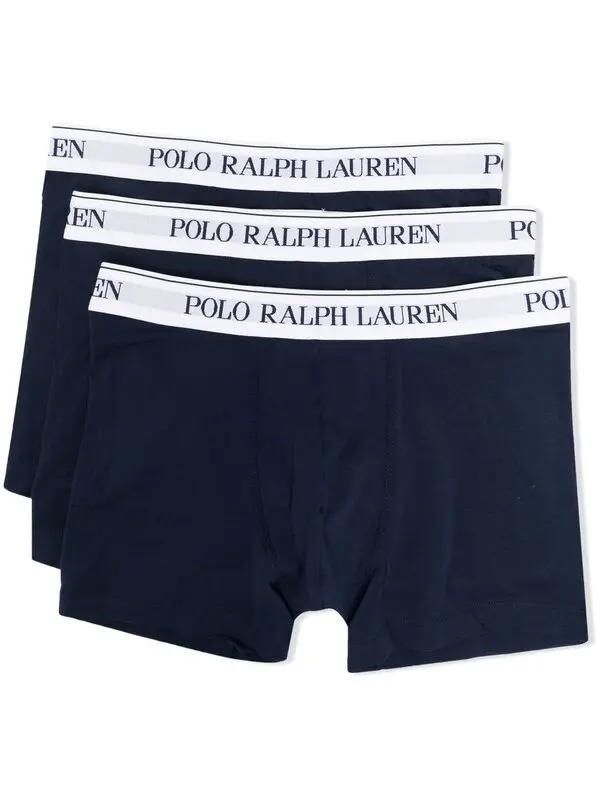 Polo Ralph Lauren Logo-waistband Boxers Set Of 3 - Blue