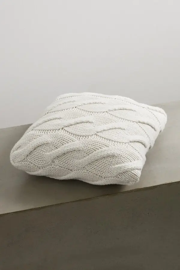 Brunello Cucinelli Cable-knit Cashmere Pillow - Off-white