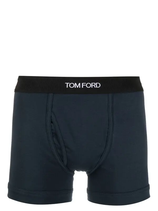 TOM FORD Logo-waistband Boxer Briefs - Blue