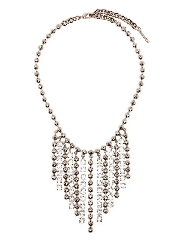 Alessandra Rich Crystal-embellished Drop Necklace