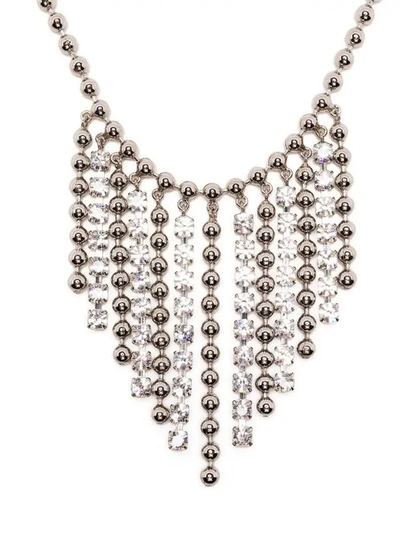 Alessandra Rich Crystal-embellished Drop Necklace