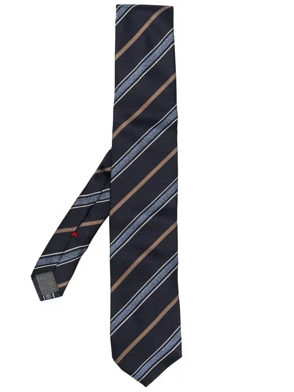 Brunello Cucinelli Stripe-print Silk Tie - Blue