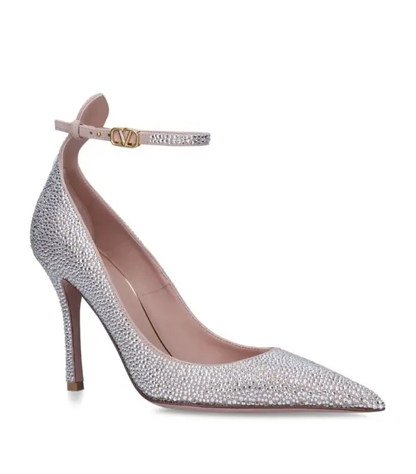 Valentino Garavani Embellished Tan-go Pumps 100