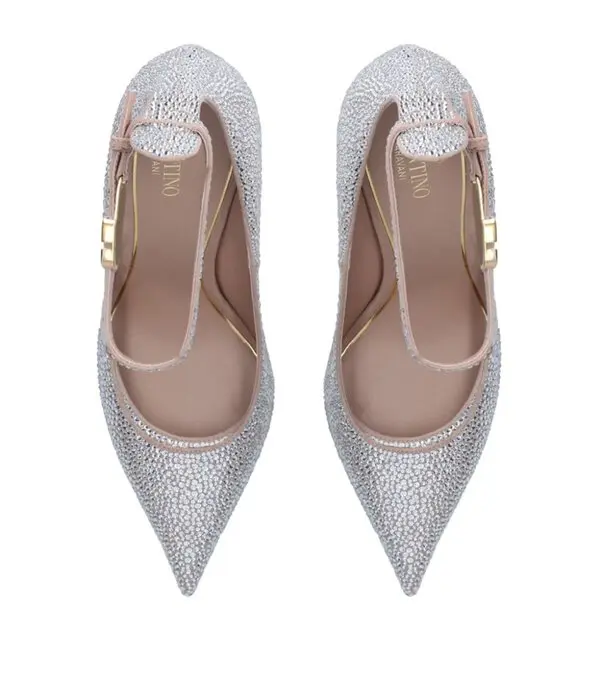 Valentino Garavani Embellished Tan-go Pumps 100