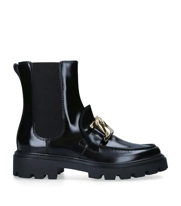 TOD'S Leather Gomma Pesante Boots