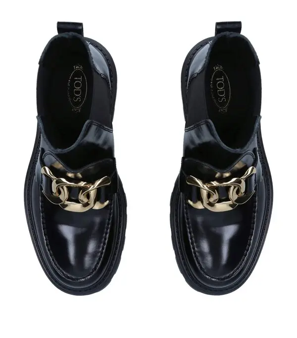 TOD'S Leather Gomma Pesante Boots