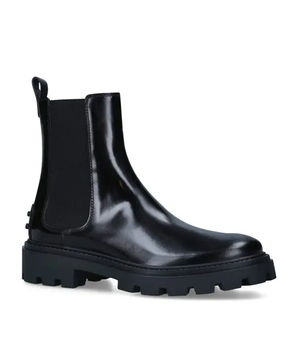 TOD'S Leather Chelsea Boots - Black