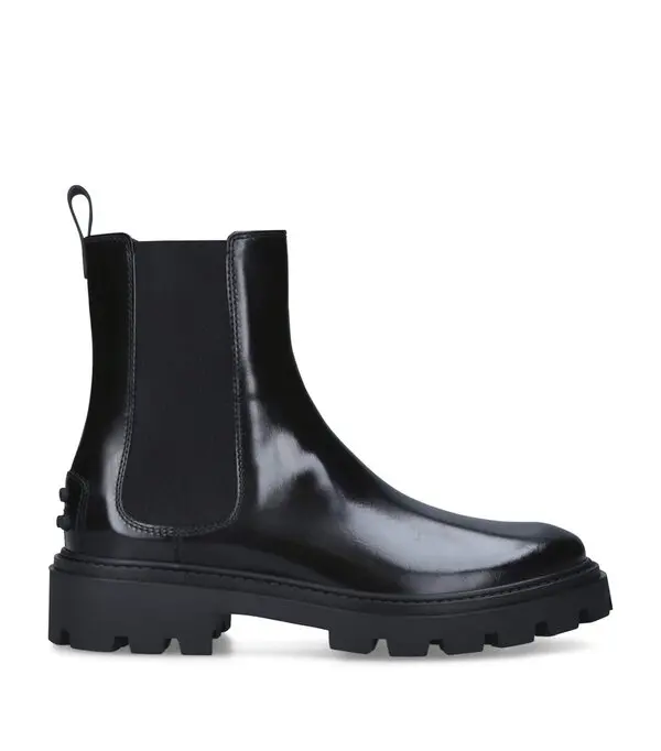 TOD'S Leather Chelsea Boots - Black