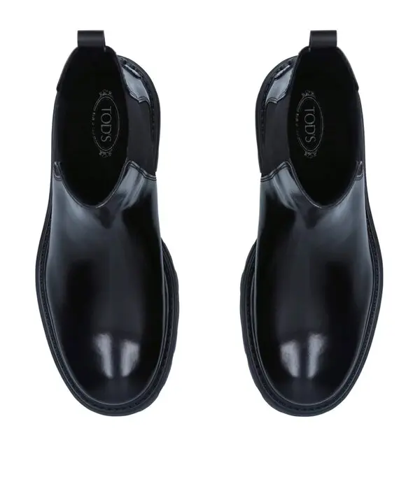 TOD'S Leather Chelsea Boots - Black