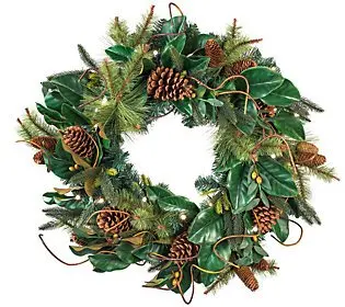 VILLAGE LIGHTING CO. Village Lighting 30' Prelit Led Wreath Magnol Ia Leaf - One-color