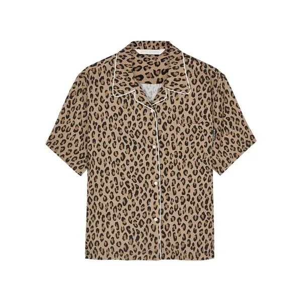 Palm Angels Leopard-print Viscose Shirt