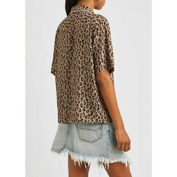 Palm Angels Leopard-print Viscose Shirt