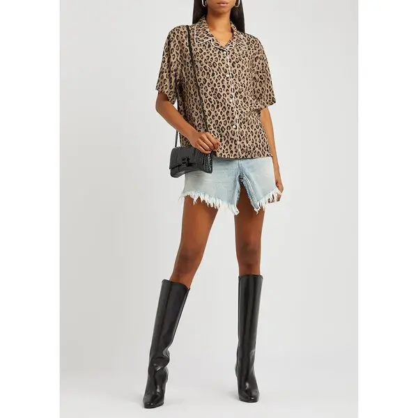 Palm Angels Leopard-print Viscose Shirt