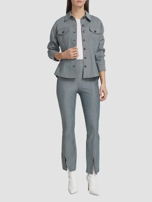 Cinq À Sept Laurie High-rise Stretch Flared Crop Jeans - Indigo