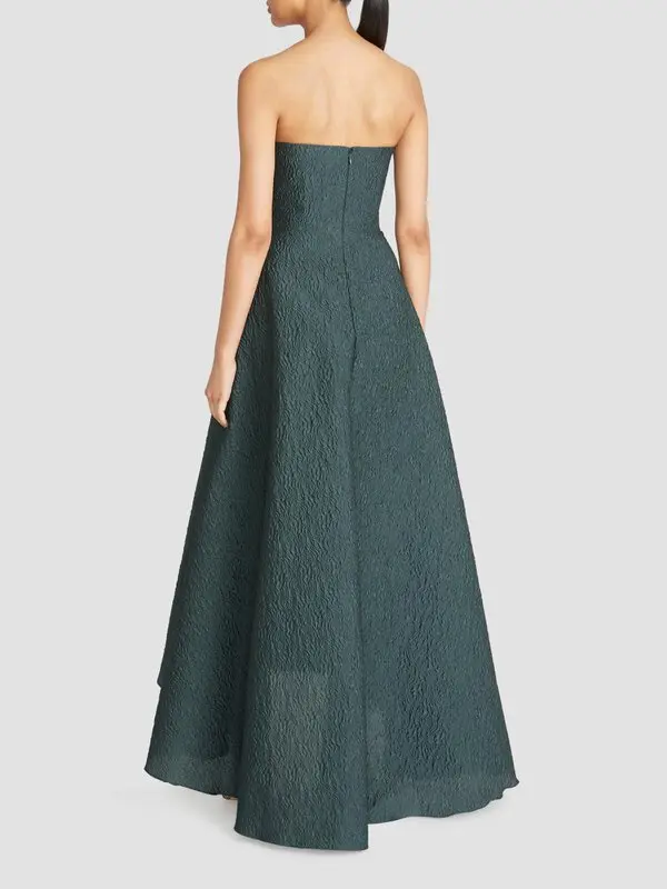 Theia Imogen Strapless High-low Jacquard Gown