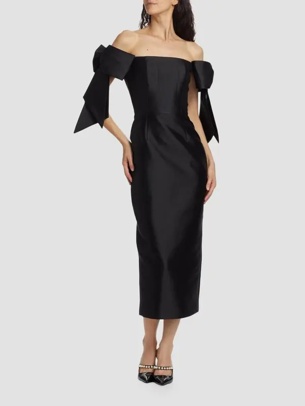 Alexia Maria Isabella Bow Midi-dress - Black