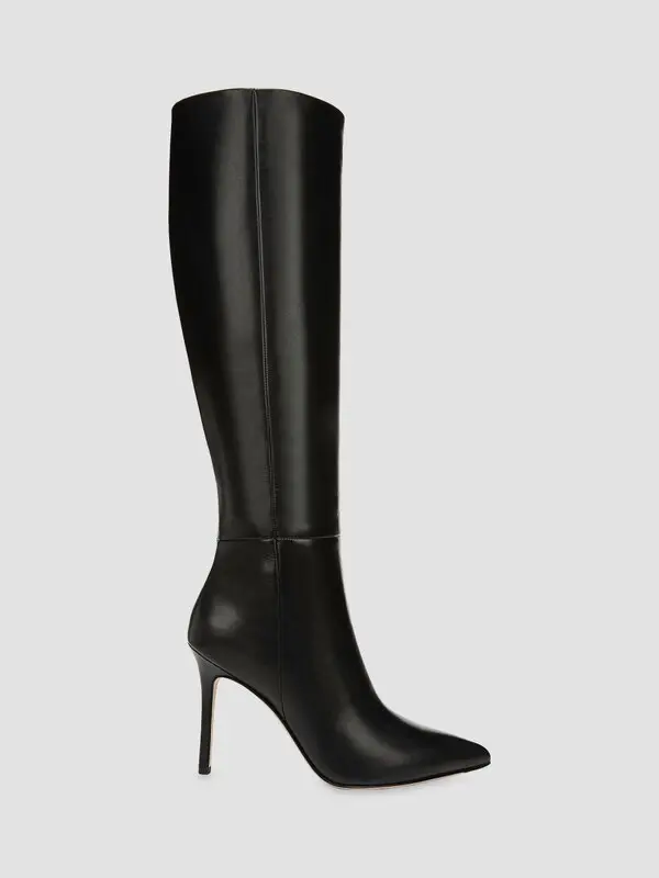 Veronica Beard Lisa Leather High-heel Boots - Espresso
