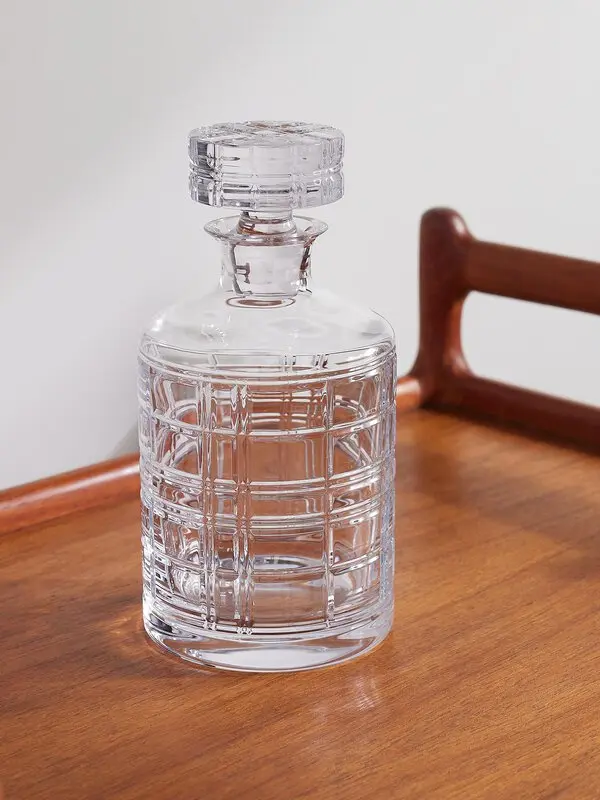 Ralph Lauren Hudson Plaid Crystal Decanter - Neutrals