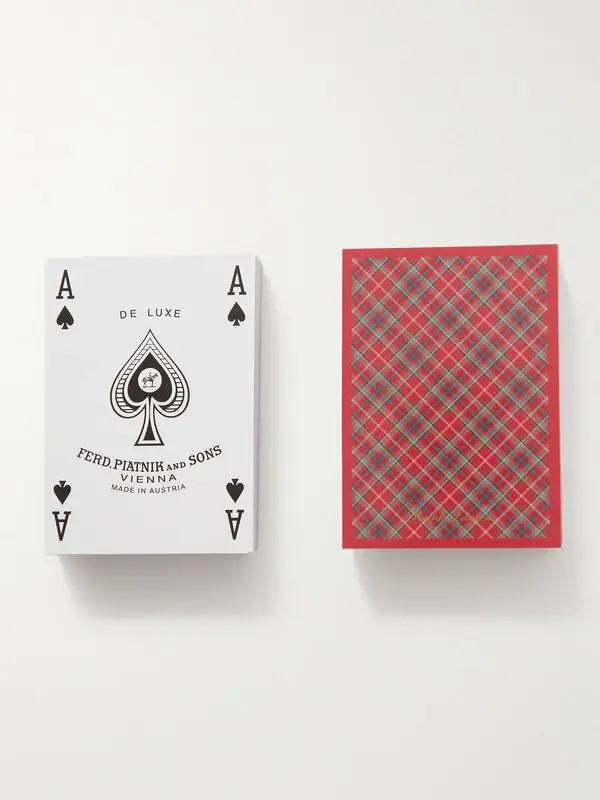 Ralph Lauren Westover Leather And Gold-tone Playing Cards Set