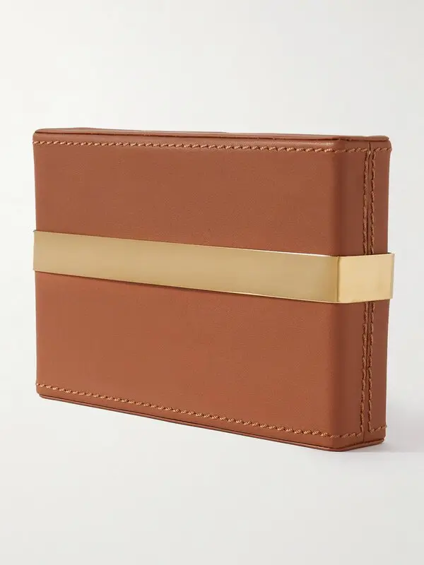 Ralph Lauren Westover Leather And Gold-tone Playing Cards Set