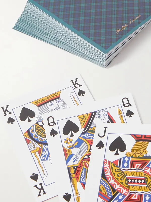 Ralph Lauren Westover Leather And Gold-tone Playing Cards Set