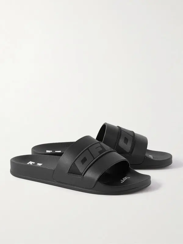 Off-White Webbing-trimmed Rubber Slides