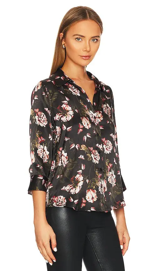 L'Agence Dani Blouse - Black Multi Butterfly
