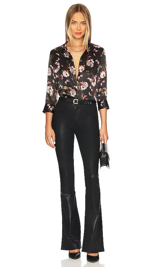 L'Agence Dani Blouse - Black Multi Butterfly