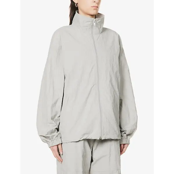 Alexander Wang Logo-flocked Relaxed-fit Shell Jacket