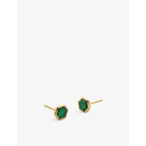 Monica Vinader X Kate Young Onyx Stud Earrings - Green