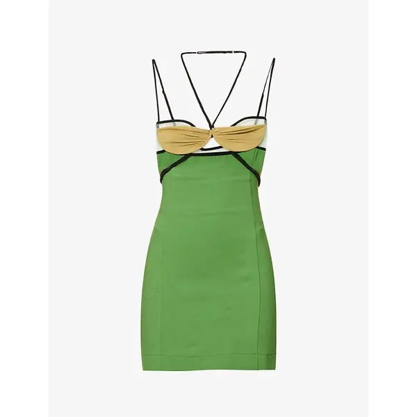 nensi dojaka green dress Emerald green velvet long wrap dress main image 1