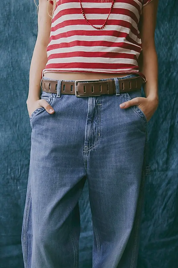 Free People We The Free Jona Leather Belt - Bitter Bark