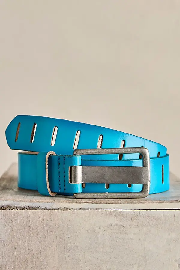 Free People We The Free Jona Leather Belt - Cerulean Crush