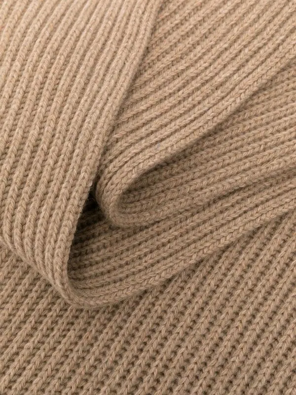 Ganni Ribbed-Knit Scarf In Neutrals - 40% Off | Editorialist display picture 2