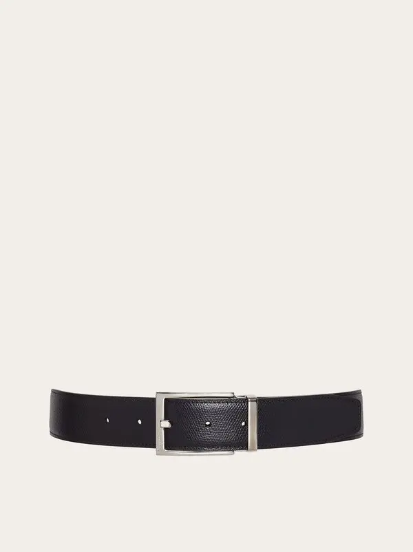 FERRAGAMO Reversible Belt With Palladium-tone Buckle - Black