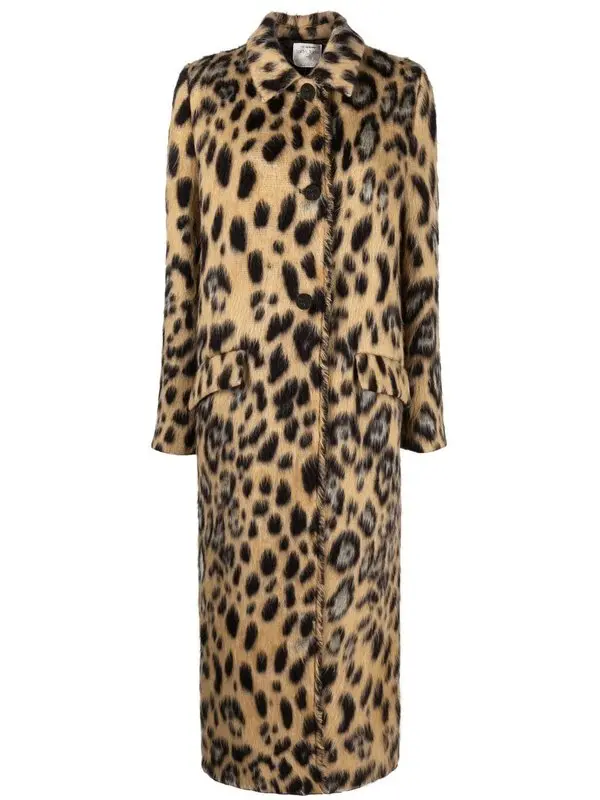 FORTE_FORTE Leopard-print Long Coat
