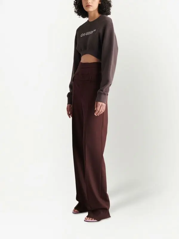 Off-White High Double-waist Effect Trousers