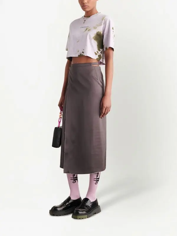 Off-White Tie-dye Cropped Cotton Top
