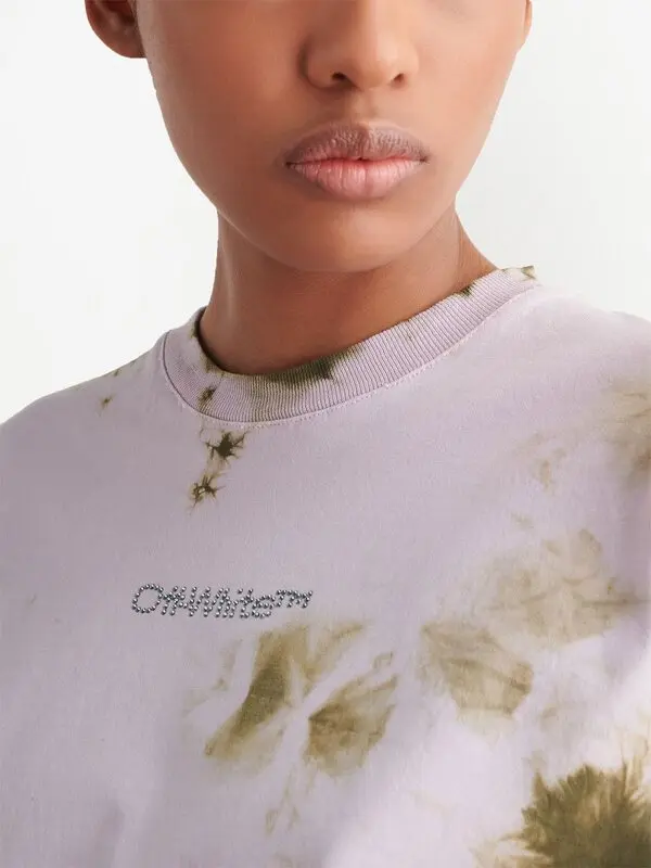 Off-White Tie-dye Cropped Cotton Top