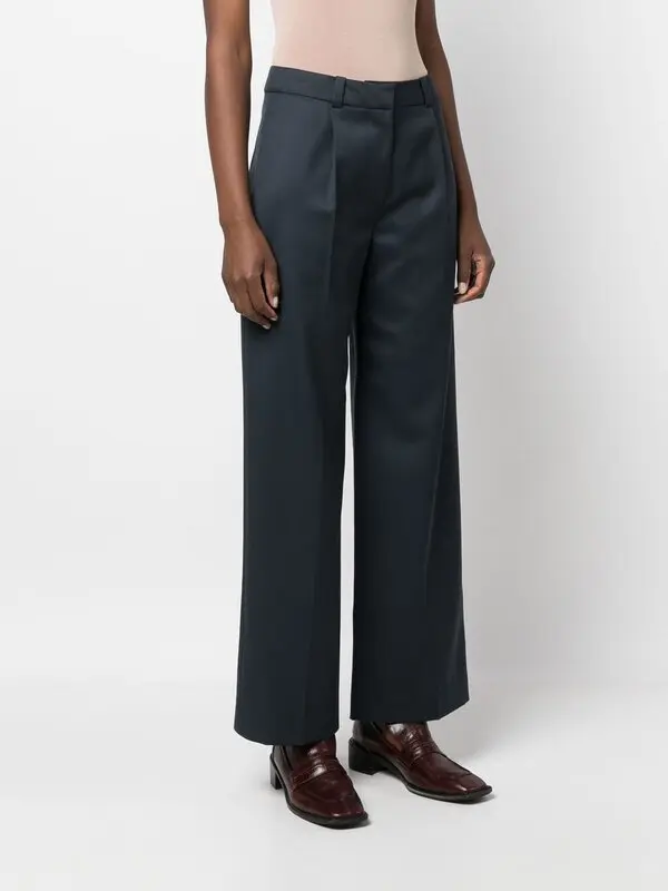 LOW CLASSIC Wool-blend Straight-leg Trousers - Blue