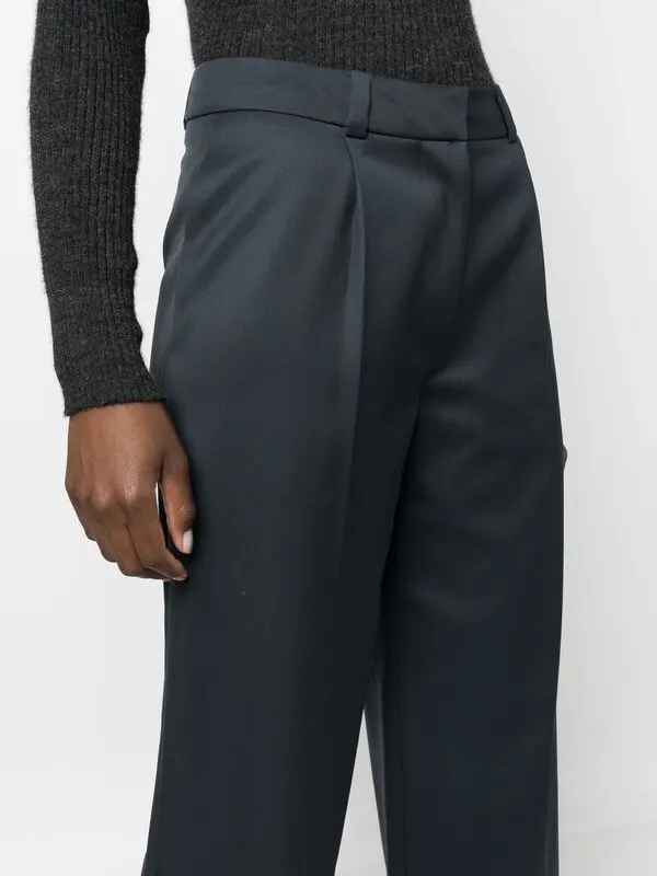 LOW CLASSIC Wool-blend Straight-leg Trousers - Blue