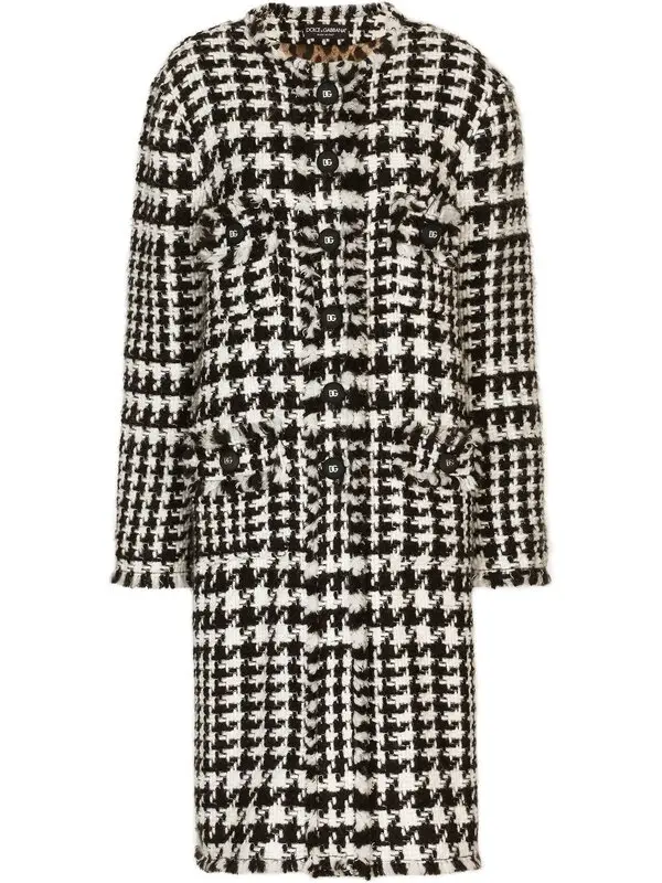 Dolce & Gabbana Tweed Single-breasted Coat